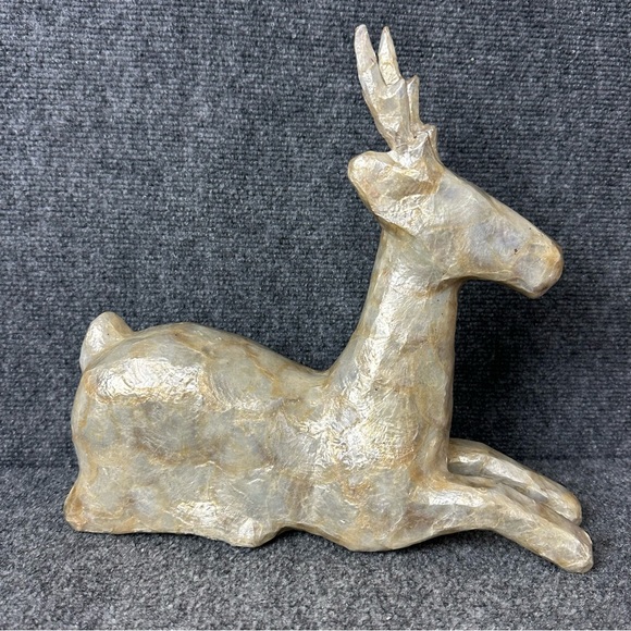 Vintage | Holiday | Vintage Capiz Shell Deer Figurine Laying Reclined ...